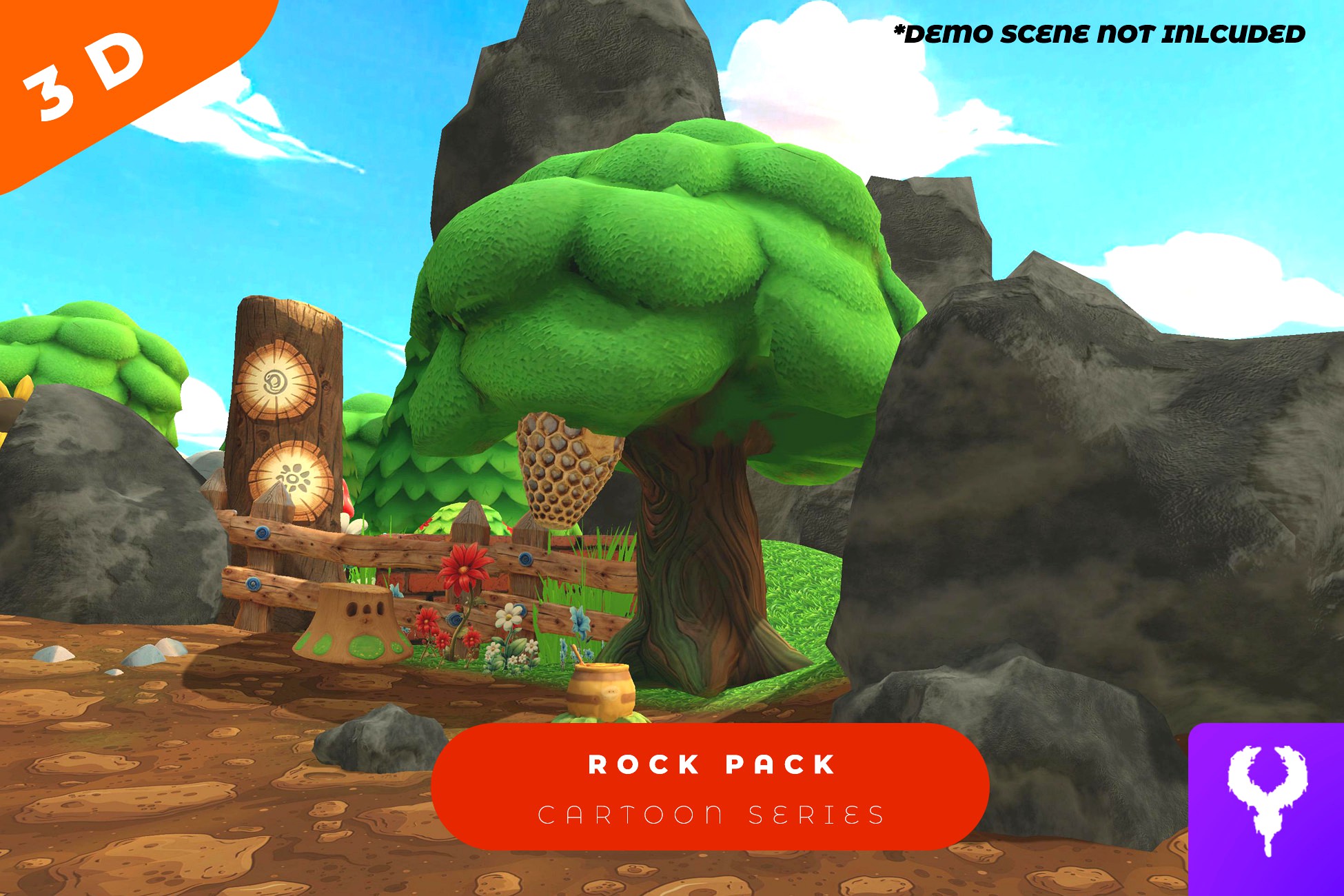 Cartoon Stone Rock Pack 3d model