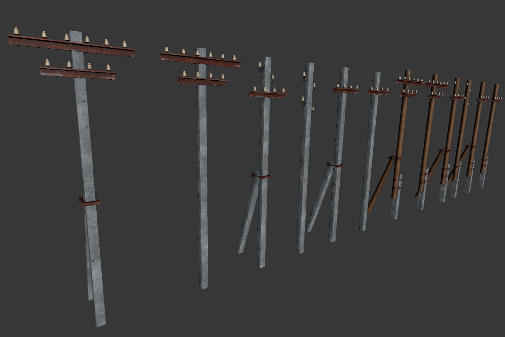 3D Electric Poles model