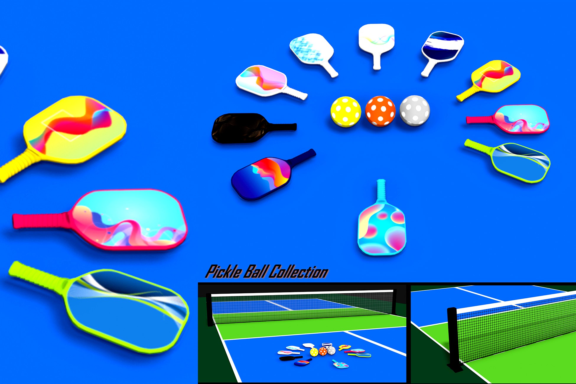 Pickle Ball Collection 3d model