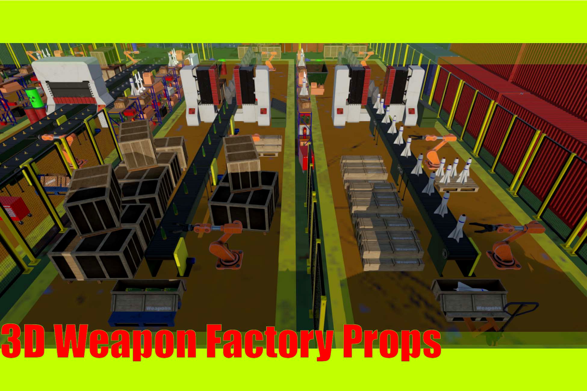 3D Weapon Factory Props model