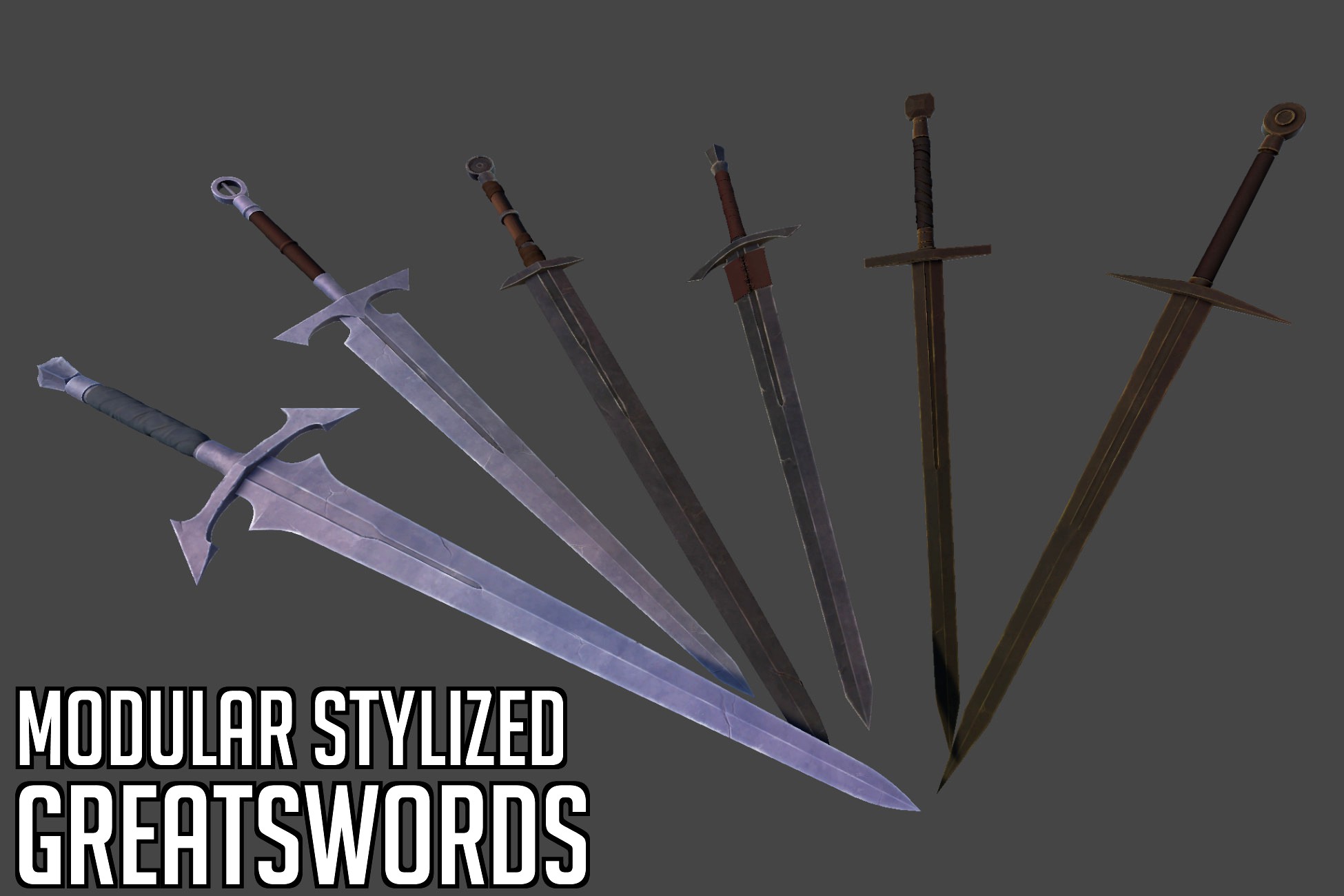 Modular Stylized Greatswords 3d model