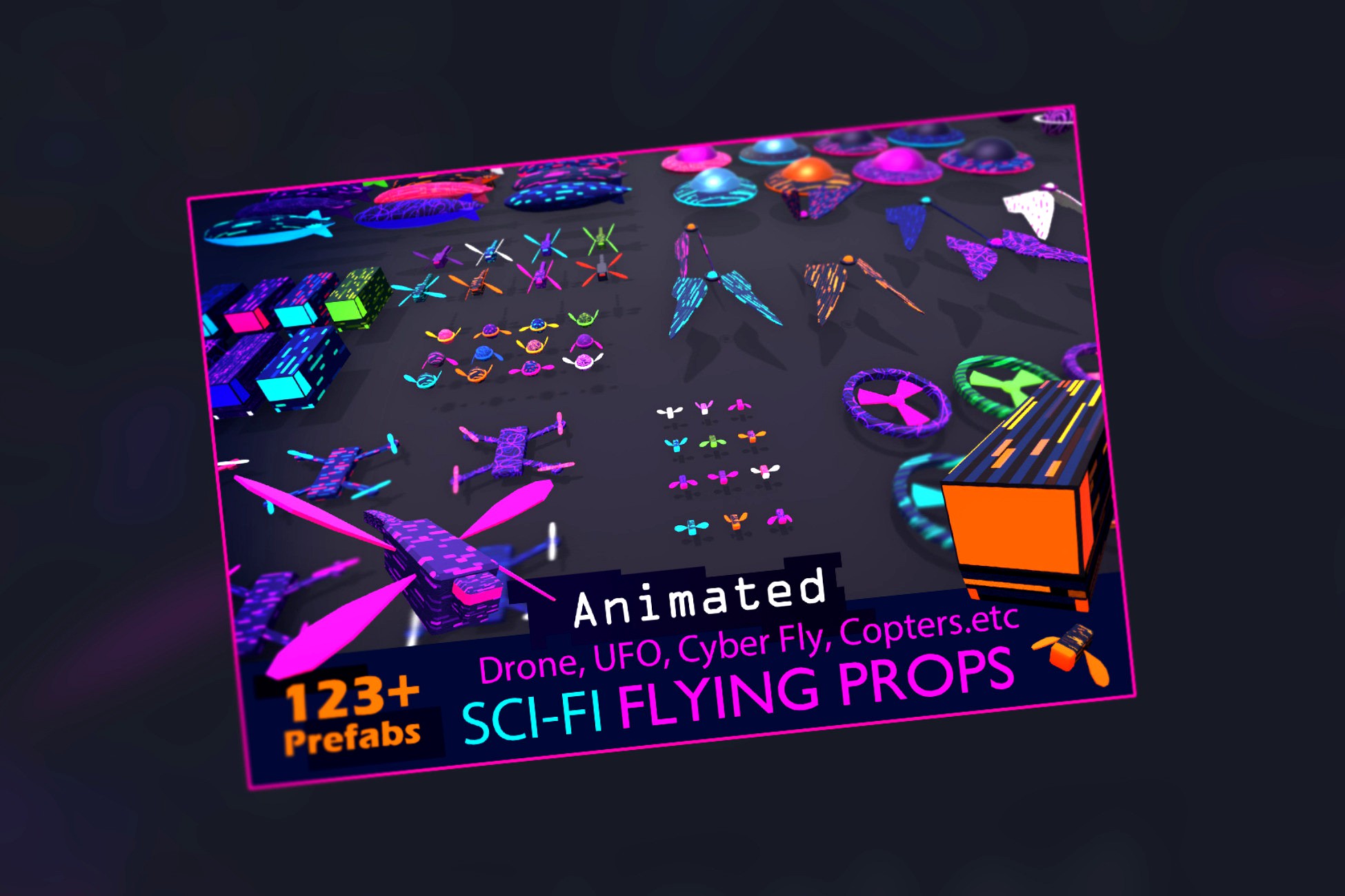 Sci-fi Flying Props 3D Animated model