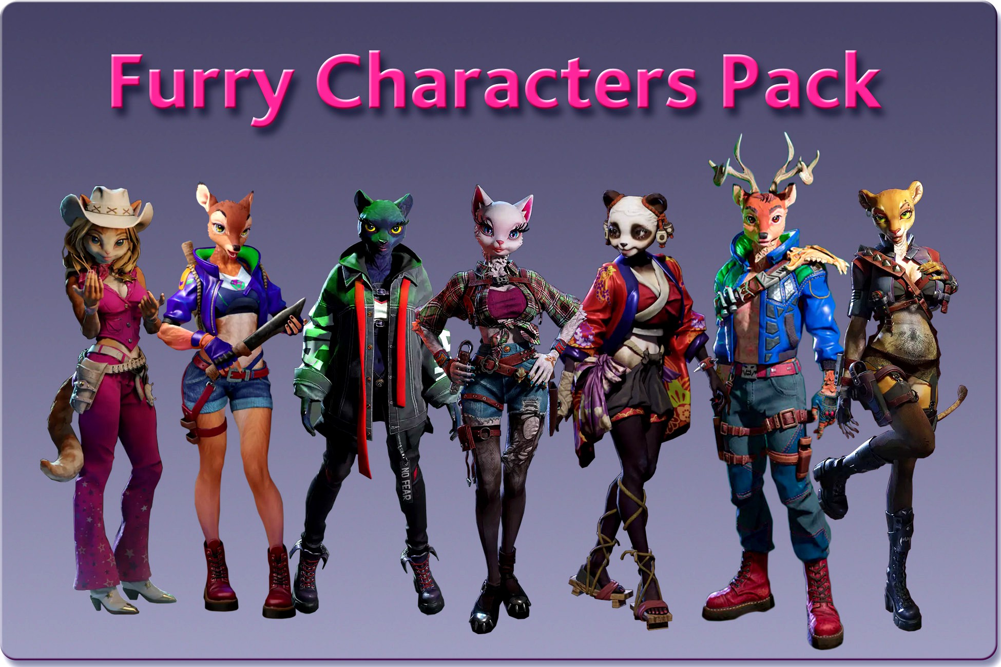 Furry Characters Pack 3d model