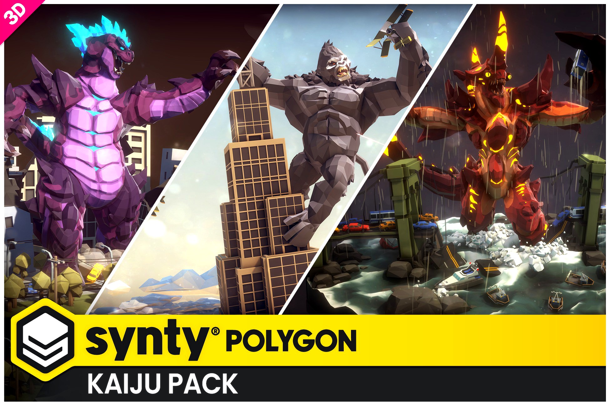 POLYGON - Kaiju Pack - Stylized Low Poly Assets 3d model