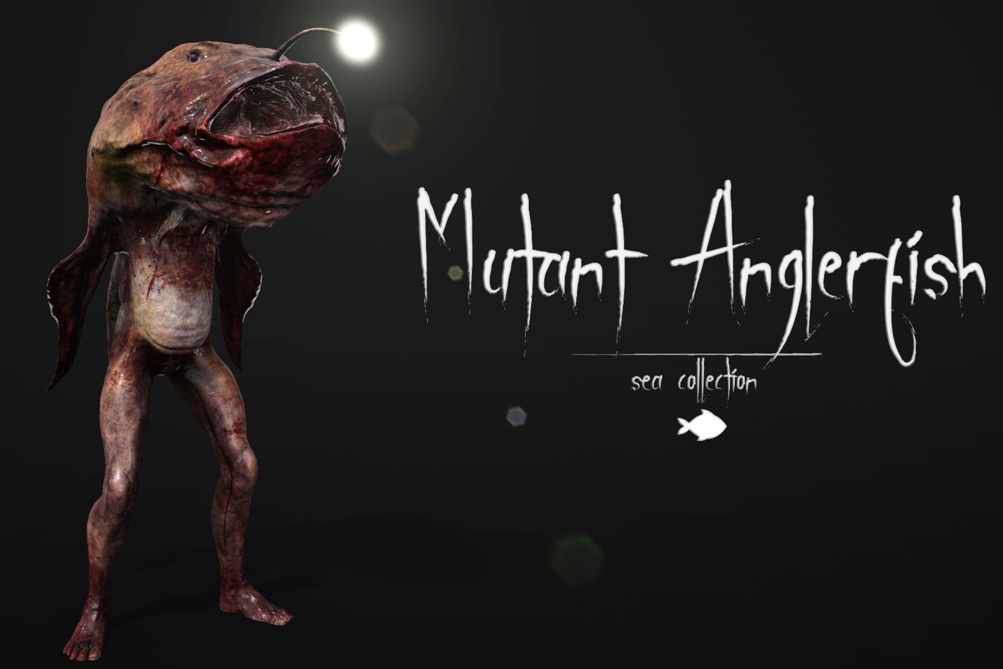 Mutant Anglerfish - Horror Sea Creatures Collection 3d model