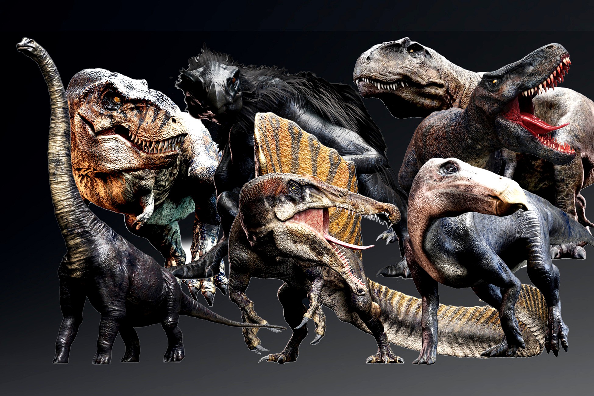 Dinosaur Big Carnivore and Herbivore Dinosaurs Bundle 3d model