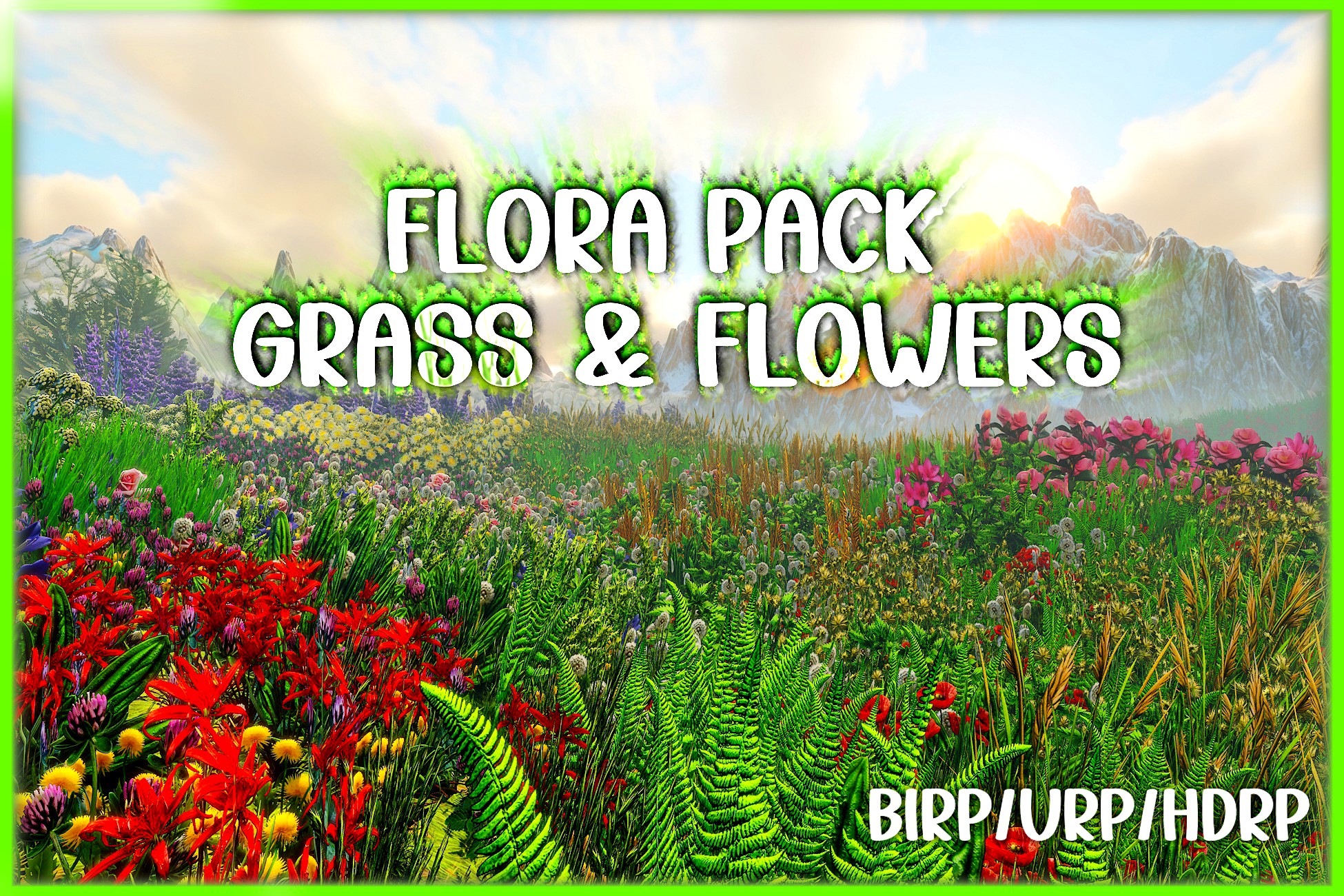 Flora Grass & Flowers Terrain Detail Vegetation Green Pack 3d model