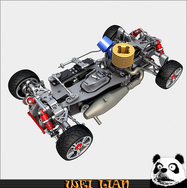 Racing car chassis 3D Model