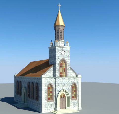 Colonial church 3D Model