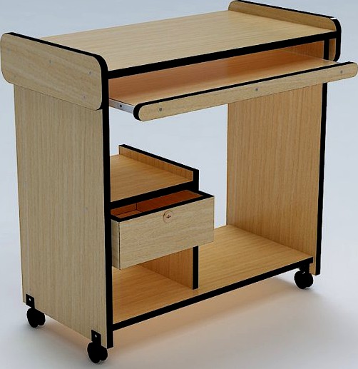 Computer Table 02 3D Model