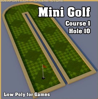 Low Poly Mini Golf Hole C1H10 3D Model