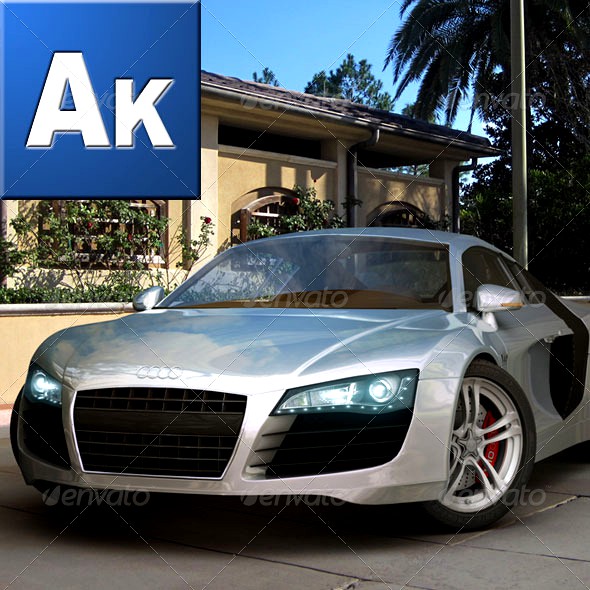 Audi R8 - Rigged and ready for animation 3d model