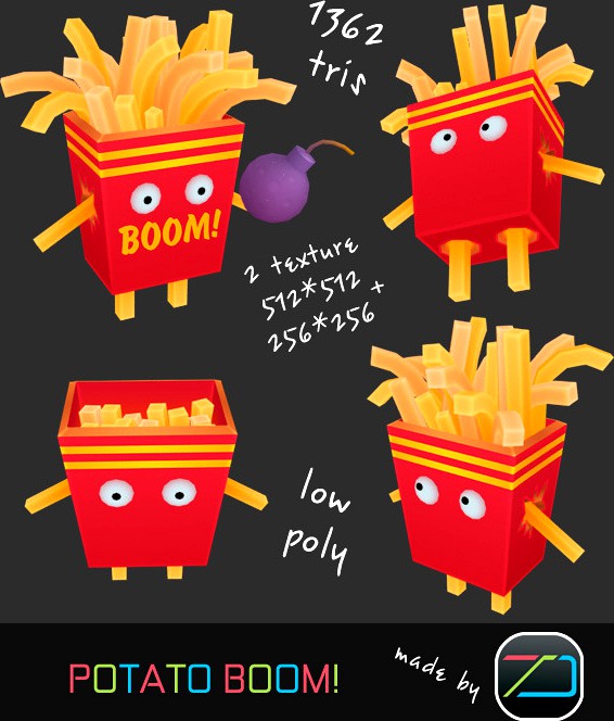 Potato Boom! 3d model