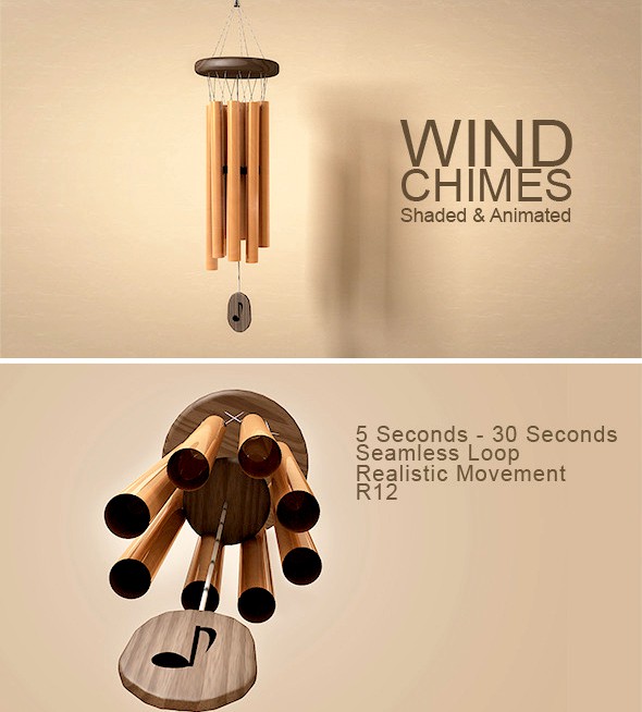 Animated Wind Chimes Model 3d