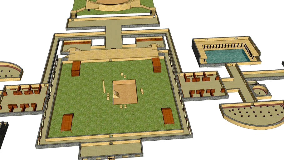 Roman Bath House (Therma) 3d model