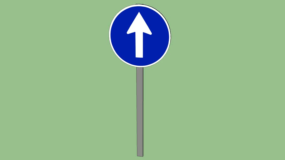 Señal seguir recto 3d model