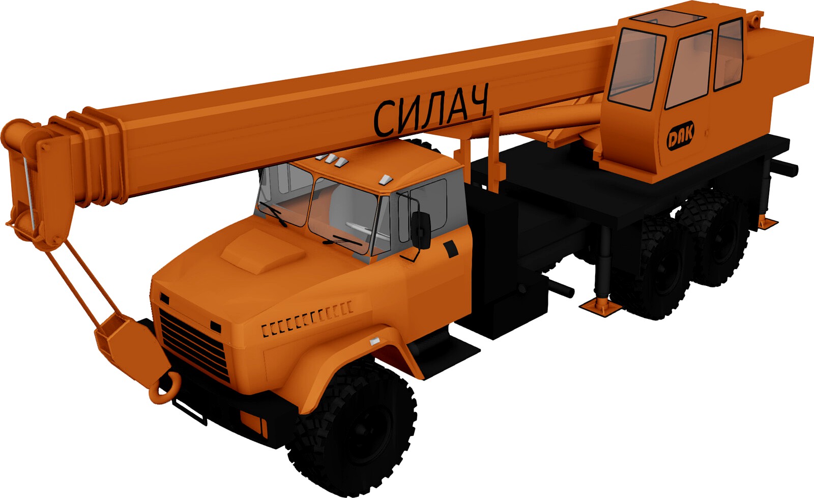 KrAZ 63221 with KTA-25 Crane 3d model