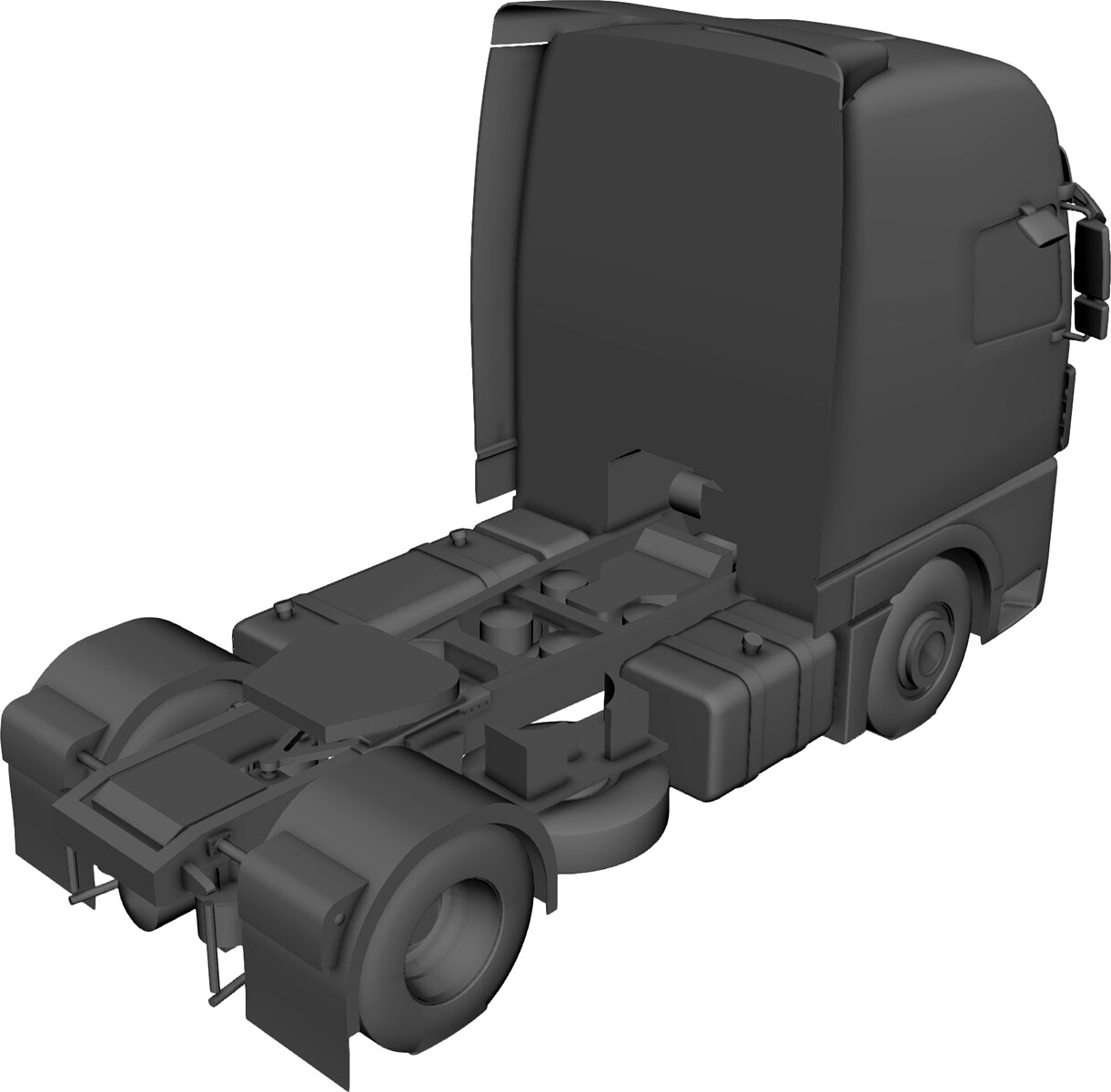 European Cab Over Truck 3D CAD Model