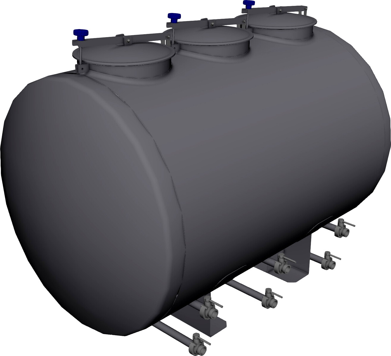 Horizontal Tank 1500L 3D CAD Model