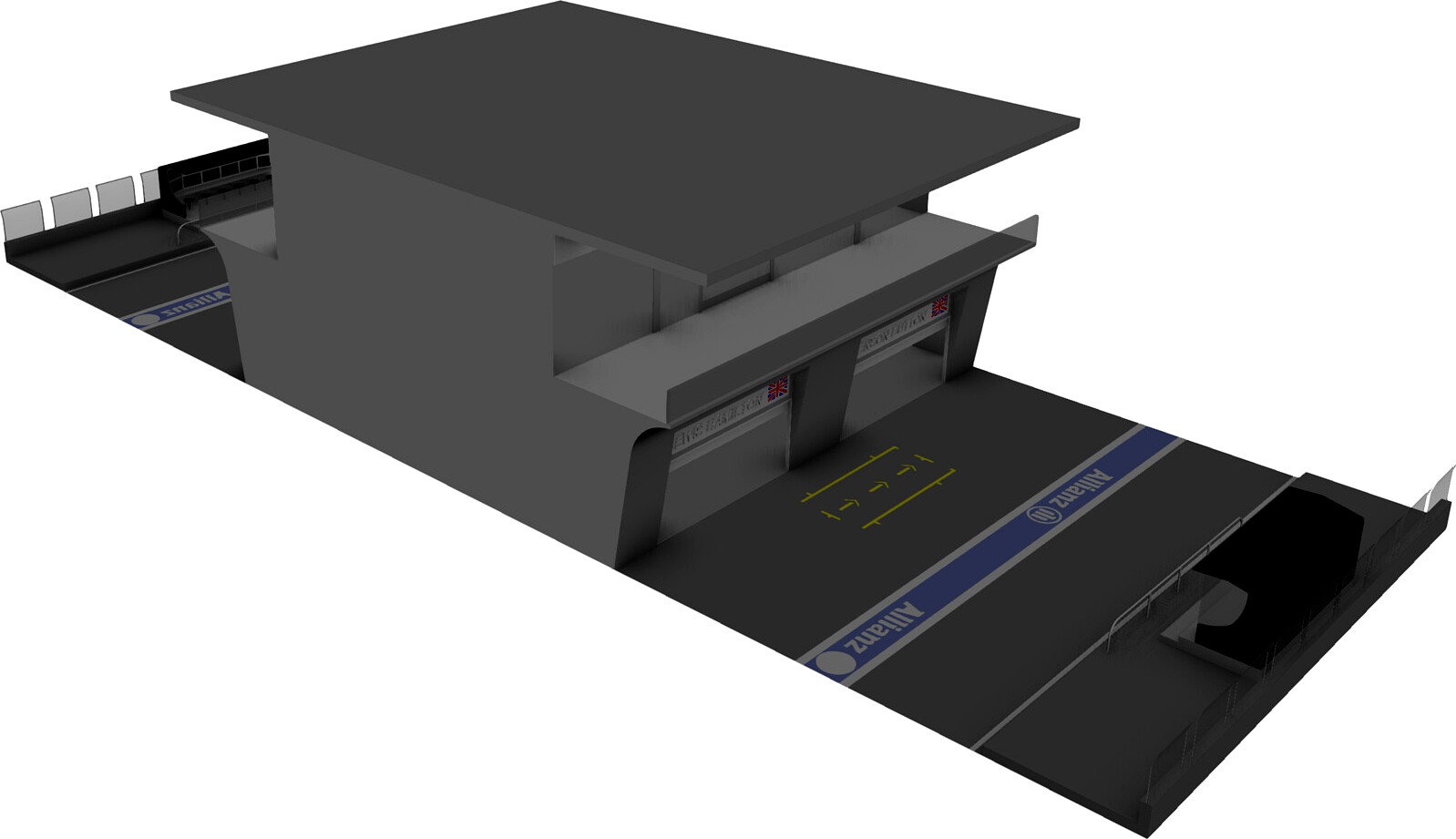 Pit Lane Boxes 3d model