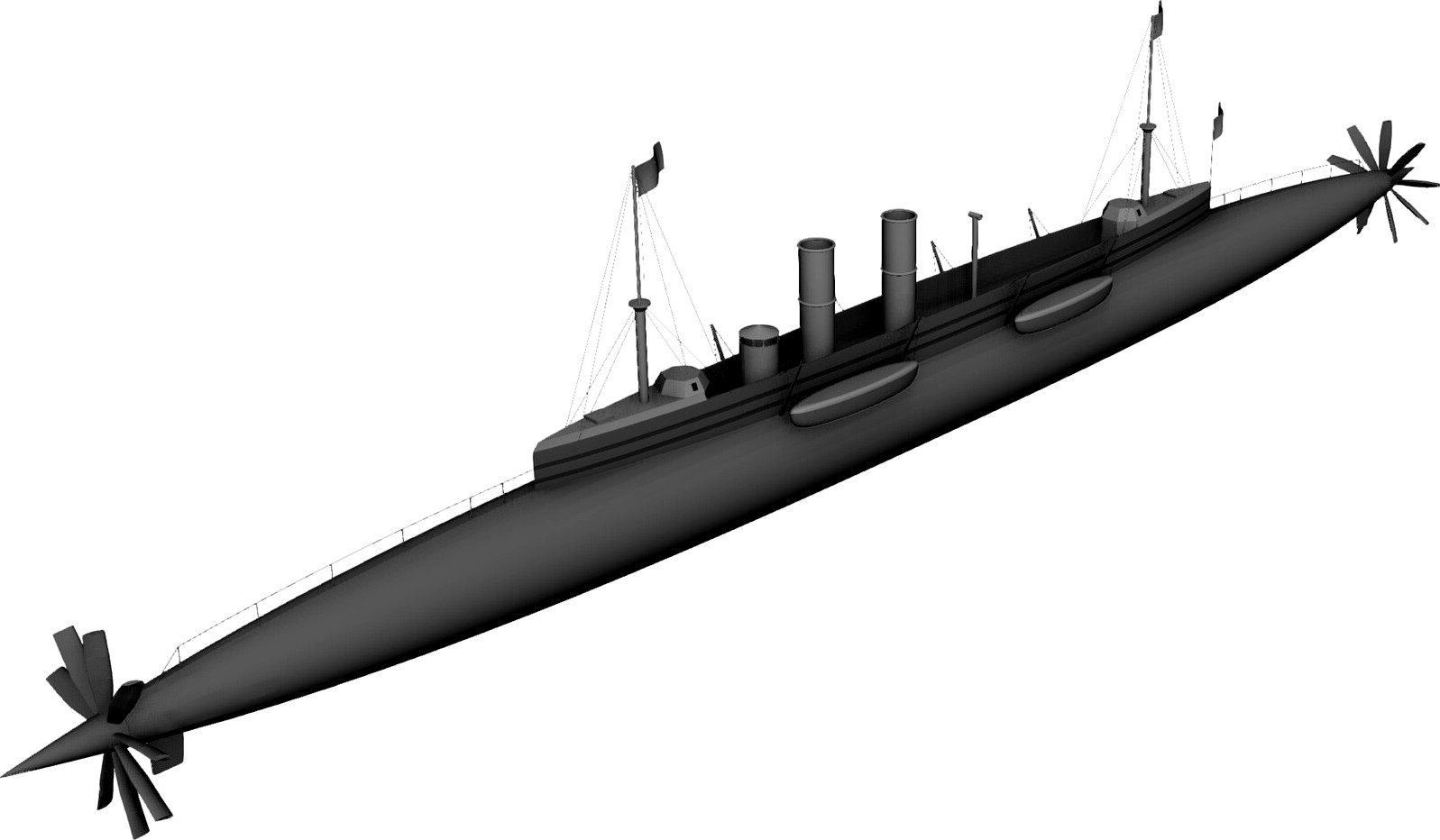 Cigar Ship Ross Winans 3d model