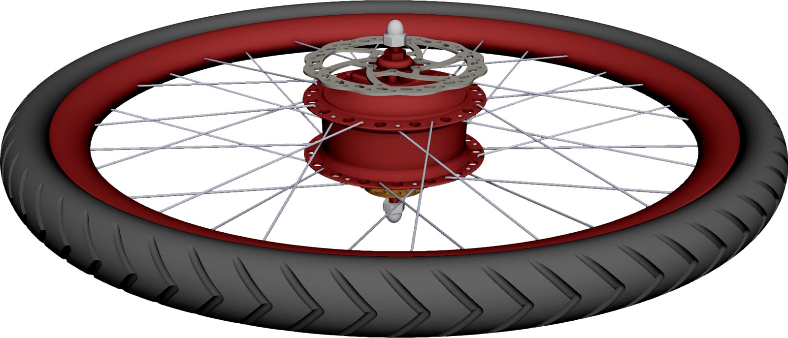 Rear Wheel with CVT Hub 3D CAD Model