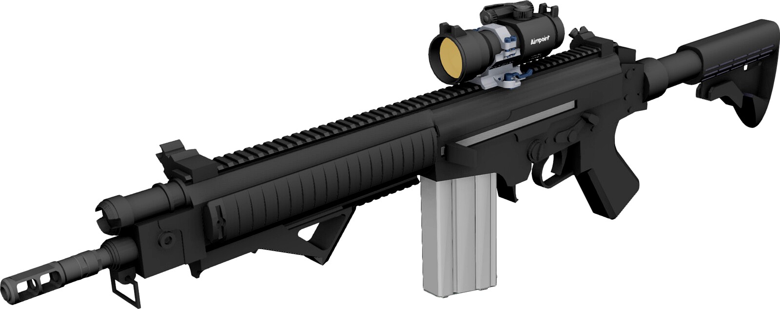 FN FAL Custom Rifle with Aimpoint Scope 3d model
