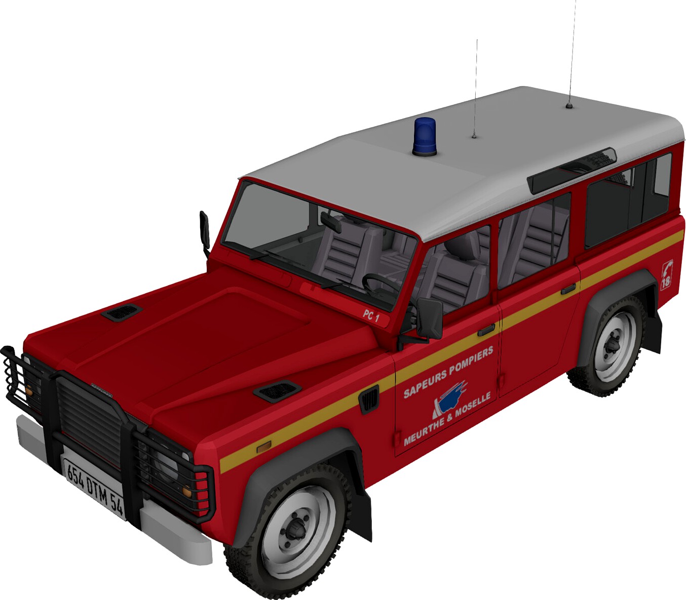 Land Rover Defender 110 Fire 3d model