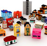 Cute buildings. 3d model