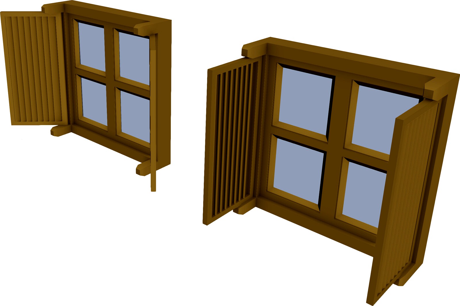 Double Shutter Window 3d model