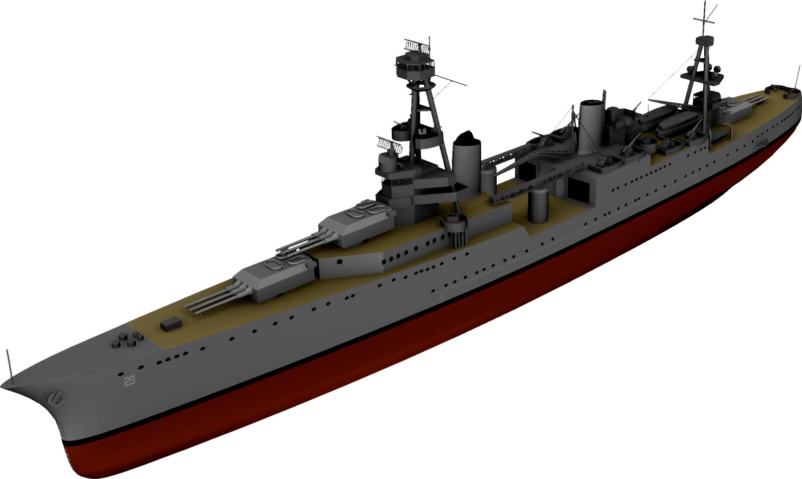 USS Chicago (CA-29) Northampton class Heavy Cruiser 3d model