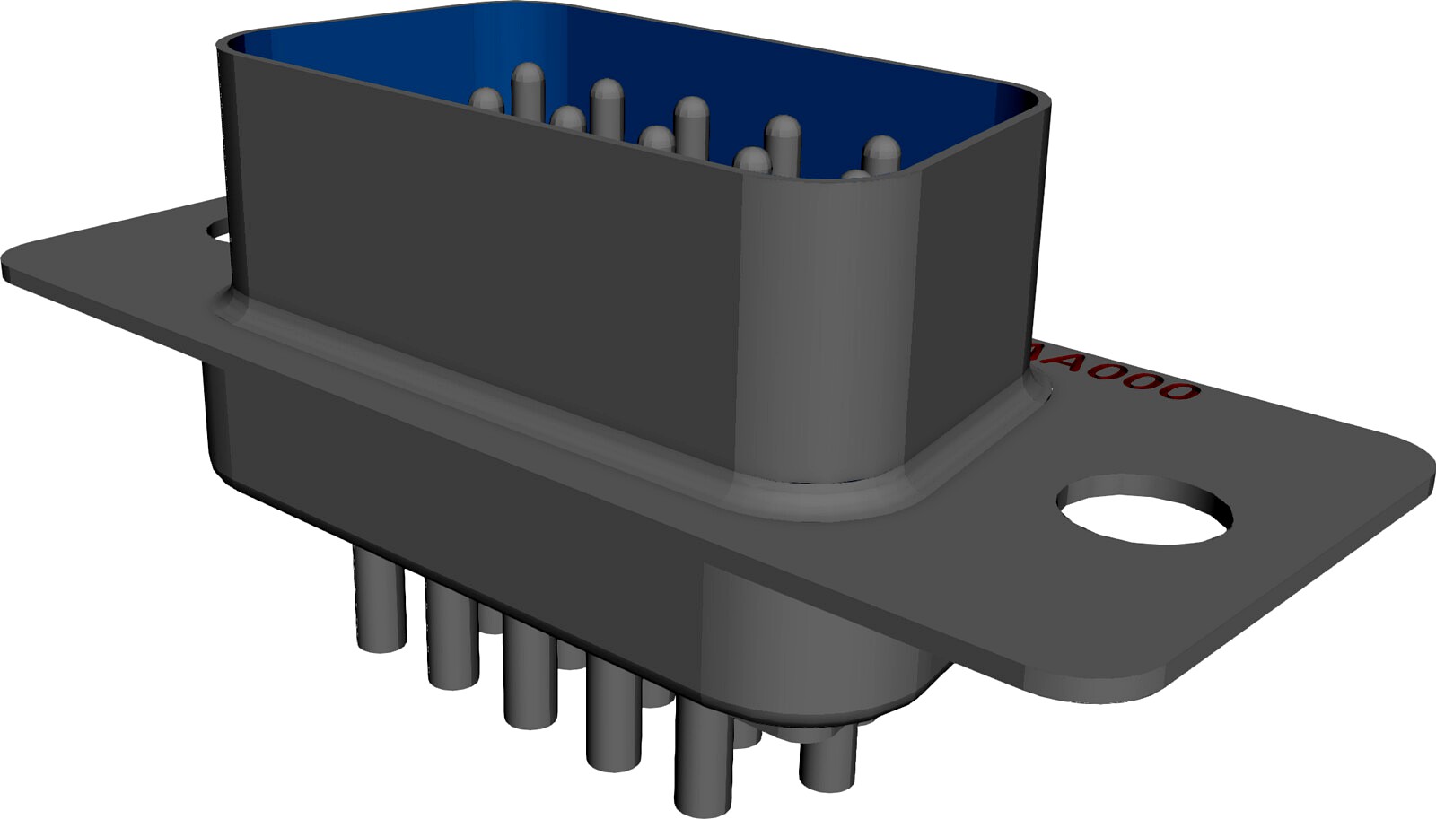 D-Sub 9 Connector 3D CAD Model