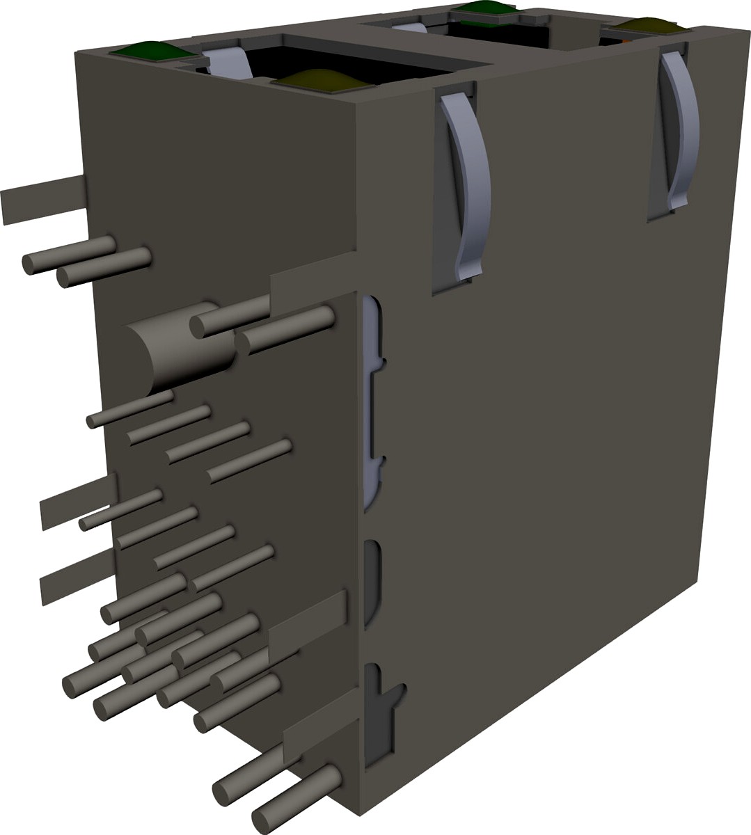 RJ45 Double Connector 3D CAD Model