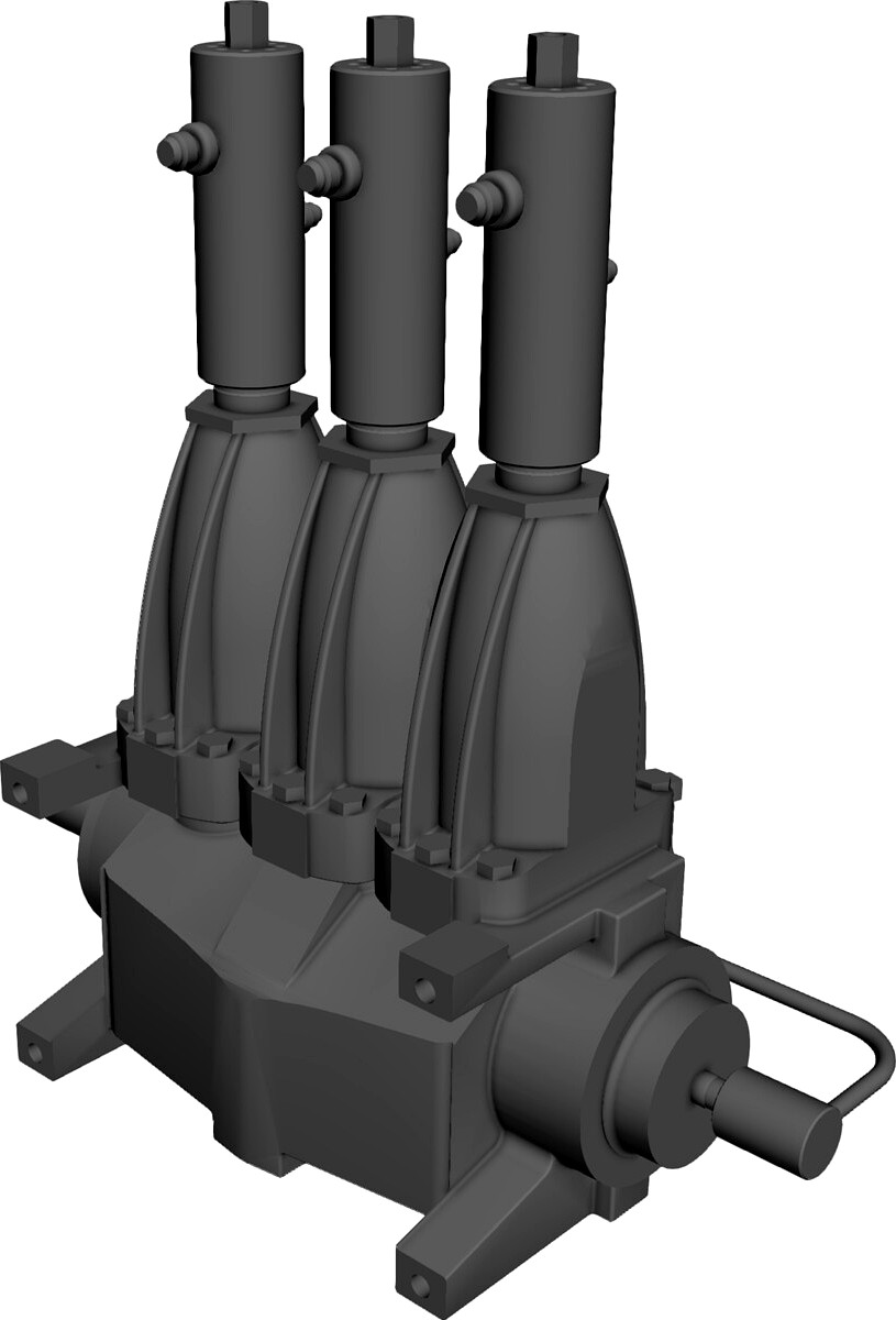 Nitrogen Triplex Pump 3D CAD Model