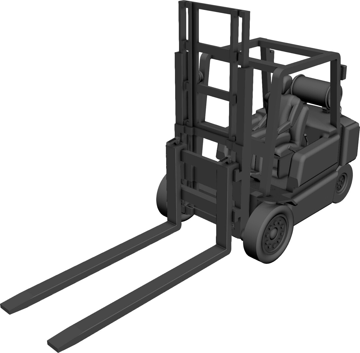 Forklift YALE with Operator 3D CAD Model