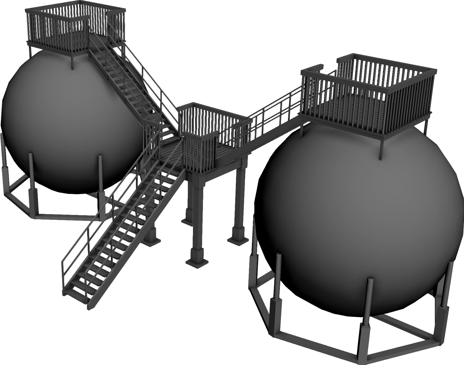 Oil Storage Tanks 3d model