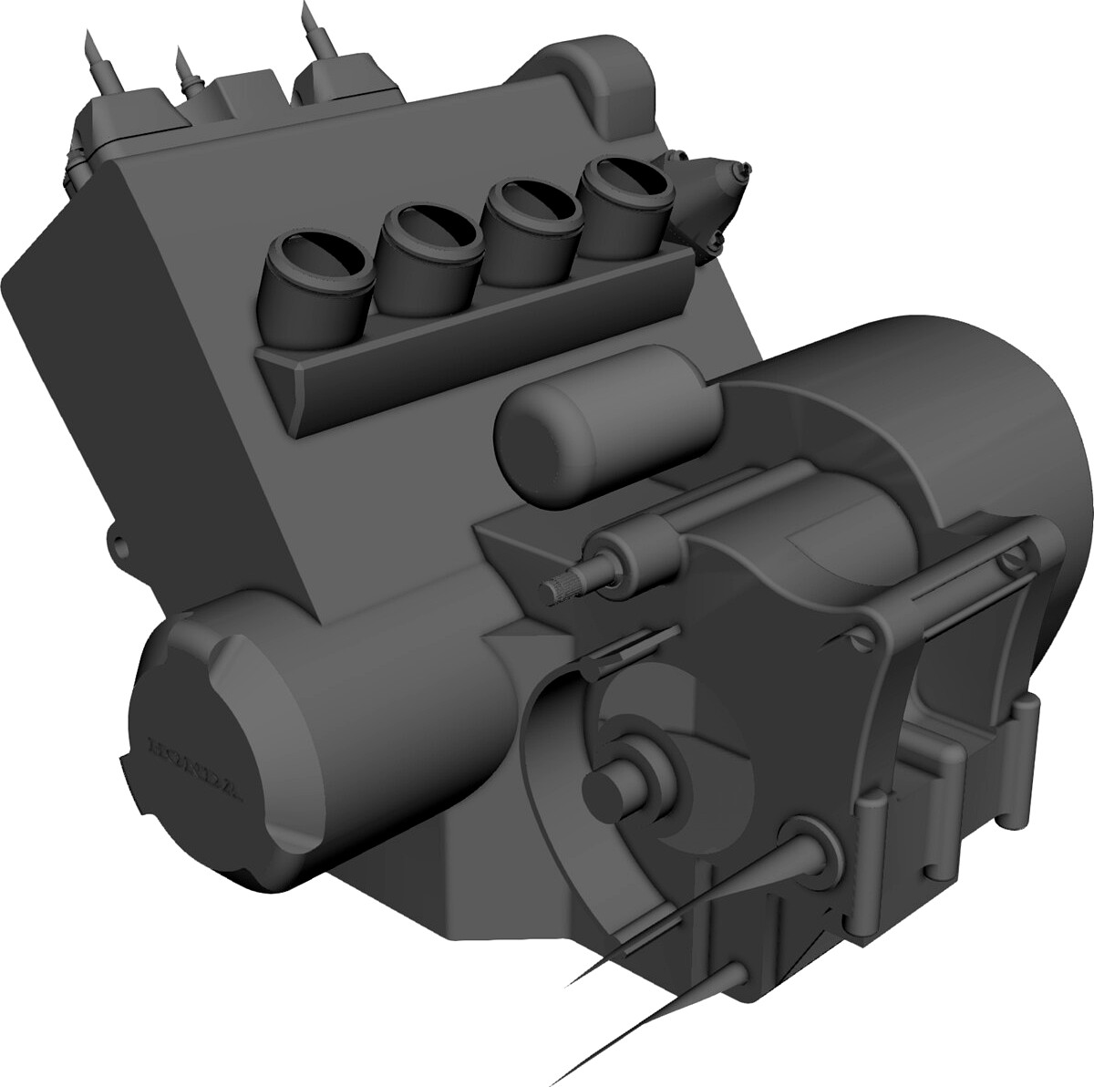Honda CBR600RR 2003 Engine 3D CAD Model