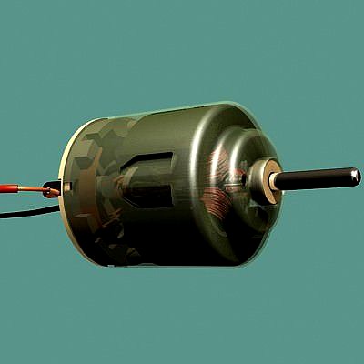 DC motor educational animation 3d model