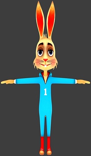 Rabbit Low poly Rigged character 3d model