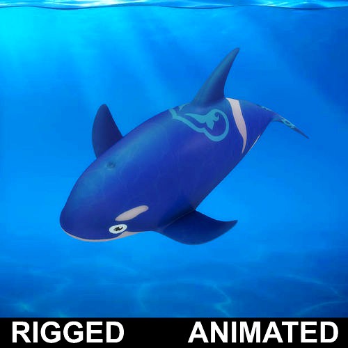 Cartoon Dolpin Rigged Animated 3d model