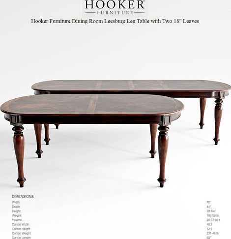 Hooker Furniture Dining Room Leesburg Leg Table 3d model
