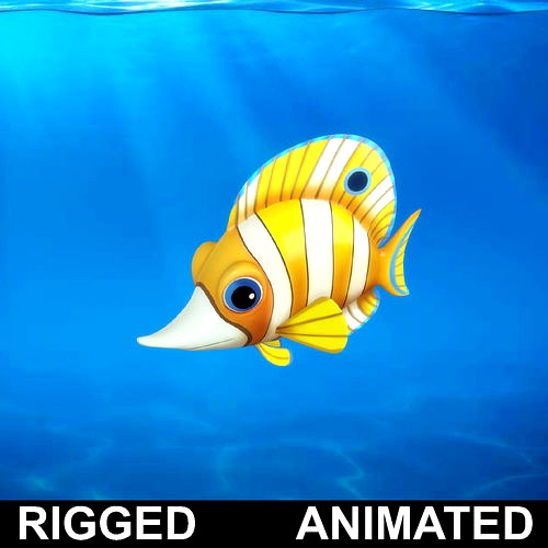 Cartoon Fish13 Rigged Animated 3d model