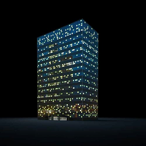 Dark Metal Rectangular Skyscraper 3d model