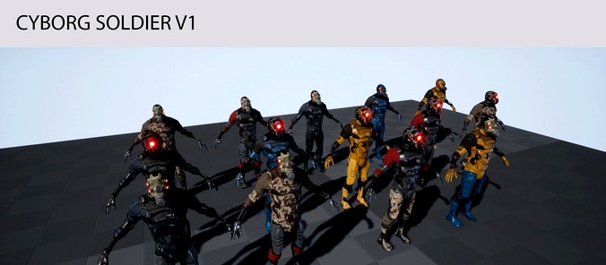 Cyborg Soldier V1 ue4 asset 3d model