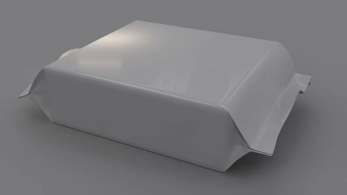 3d Box Biscuit Packet and Packaging model