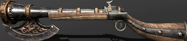 musket with axe 3d model