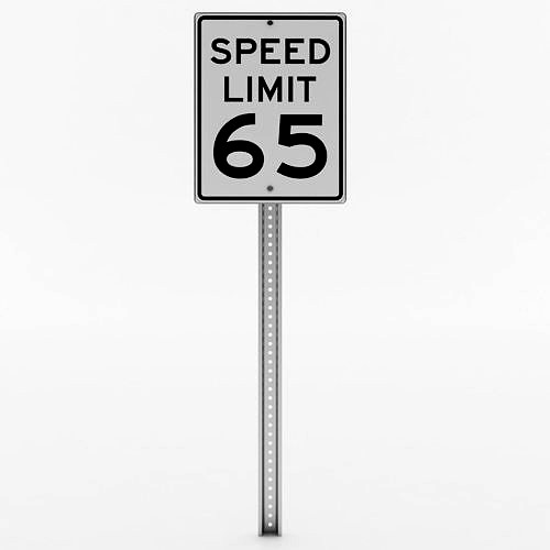 American Speed Limit Sign 3d model