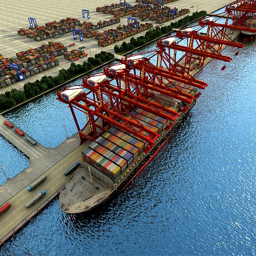 Container Terminal 3d model