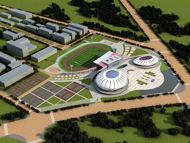 Classy Stadium Exterior 3d model