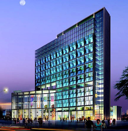 Building Design with Glass Interior 3d model